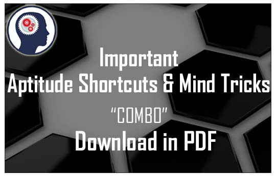 Important Aptitude Shortcuts PDF Mind Tricks - Download in PDF