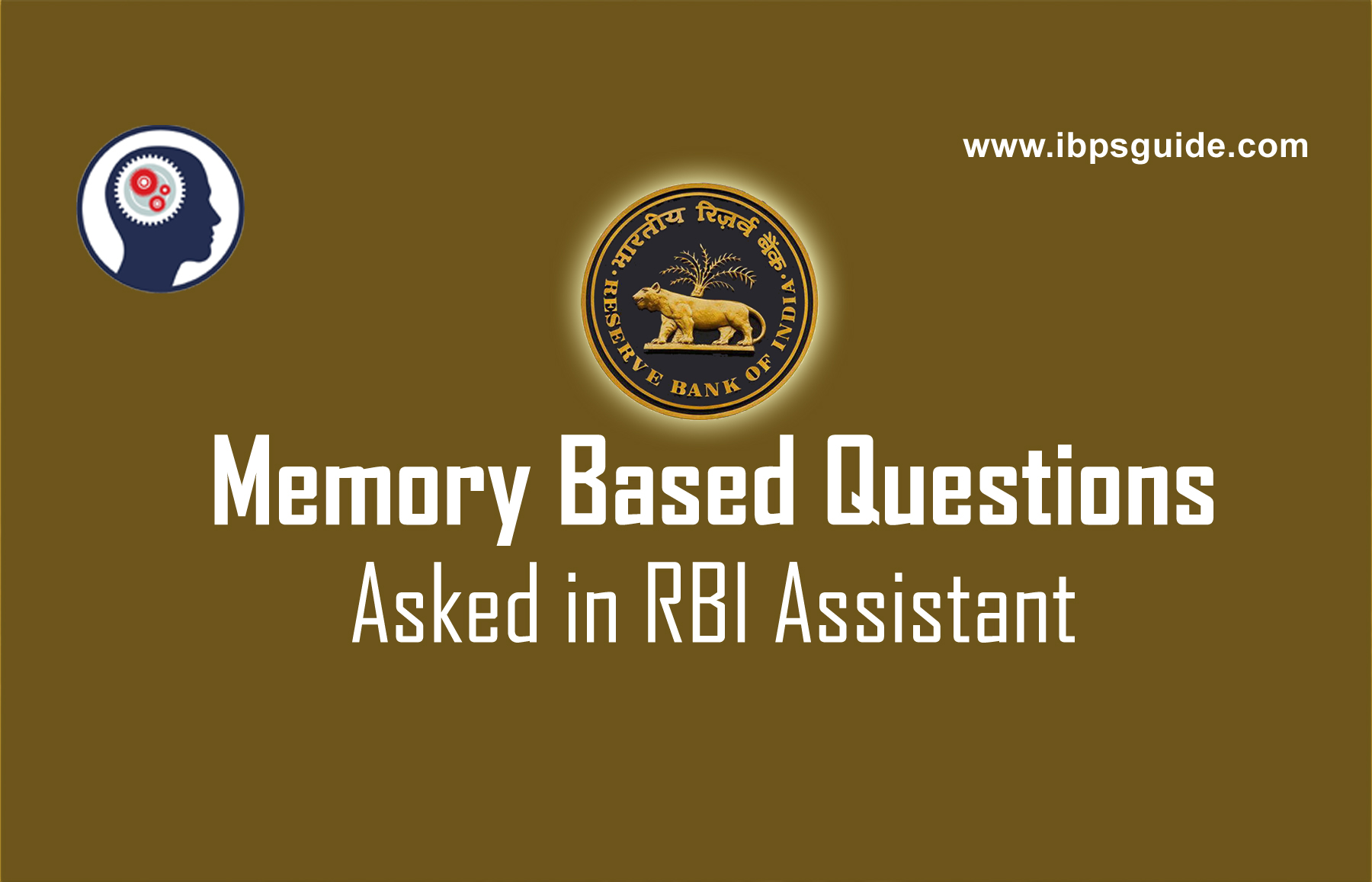 Memory Based Questions - RBI Assistant Prelims 2017 (Held on 27th Nov)