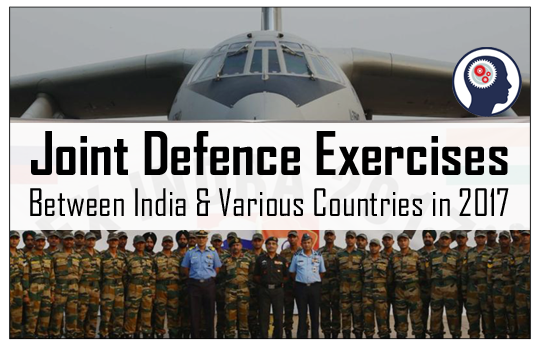 Joint Defence Exercises between India and Various Countries in 2017