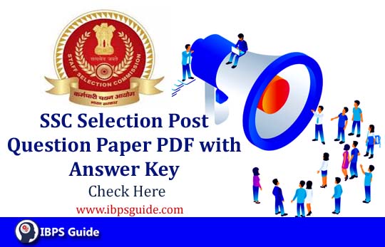 SSC Selection Post Question Paper PDF With Answer Key