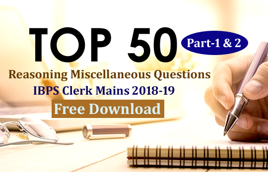 Reasoning Miscellaneous Questions for Bank Exams | Free Download