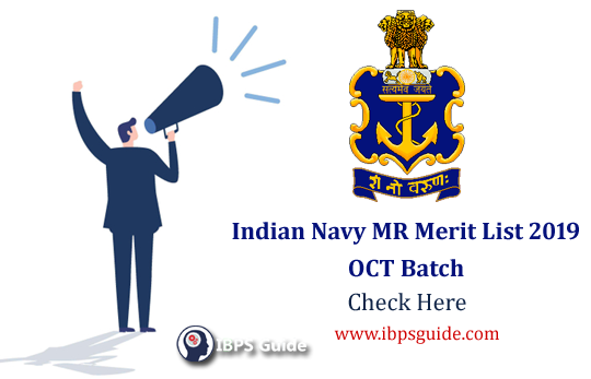 Indian Navy MR Merit List 2019: April 2019 Batch Merit List Released