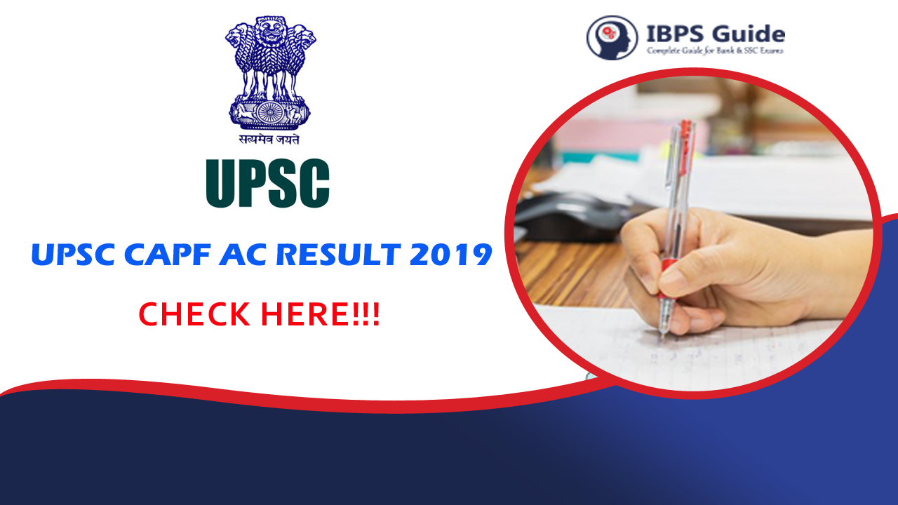 UPSC CAPF Result 2019 | UPSC CAPF AC Result & Merit List 2019
