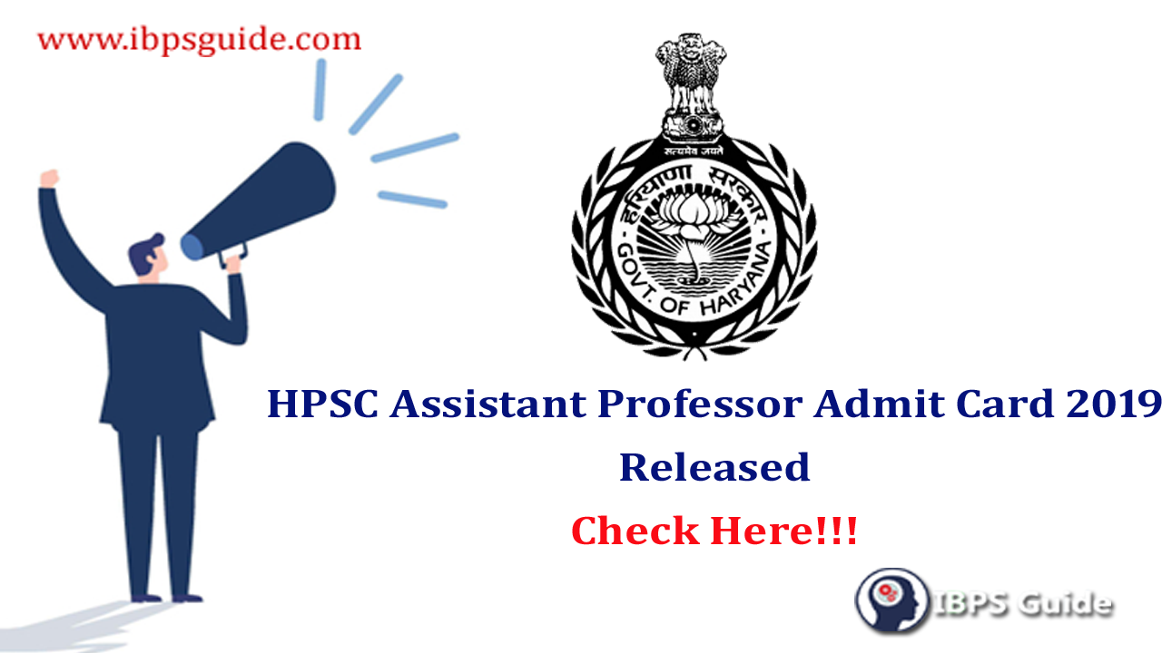 HPSC Assistant Professor Admit Card 2019 Released: Download Here