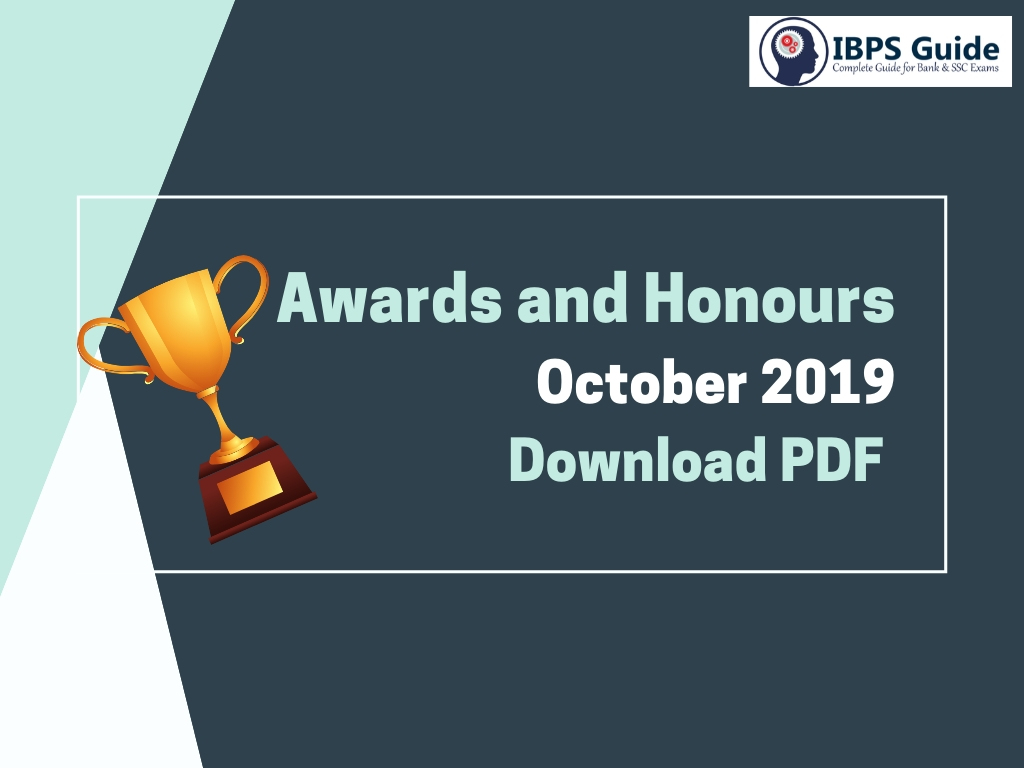 List of Important Awards and Honors in October 2019 PDF