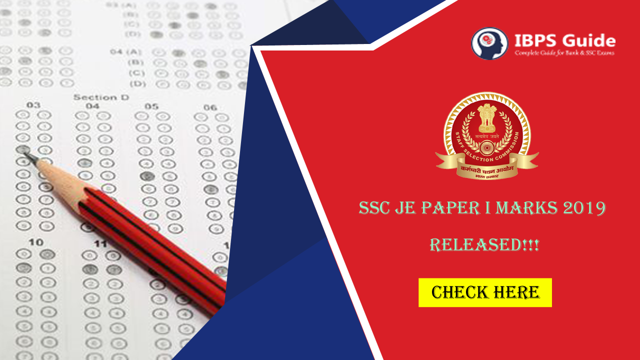 SSC JE Paper I Marks 2019 | SSC JE Result & Cut Off Marks 2019