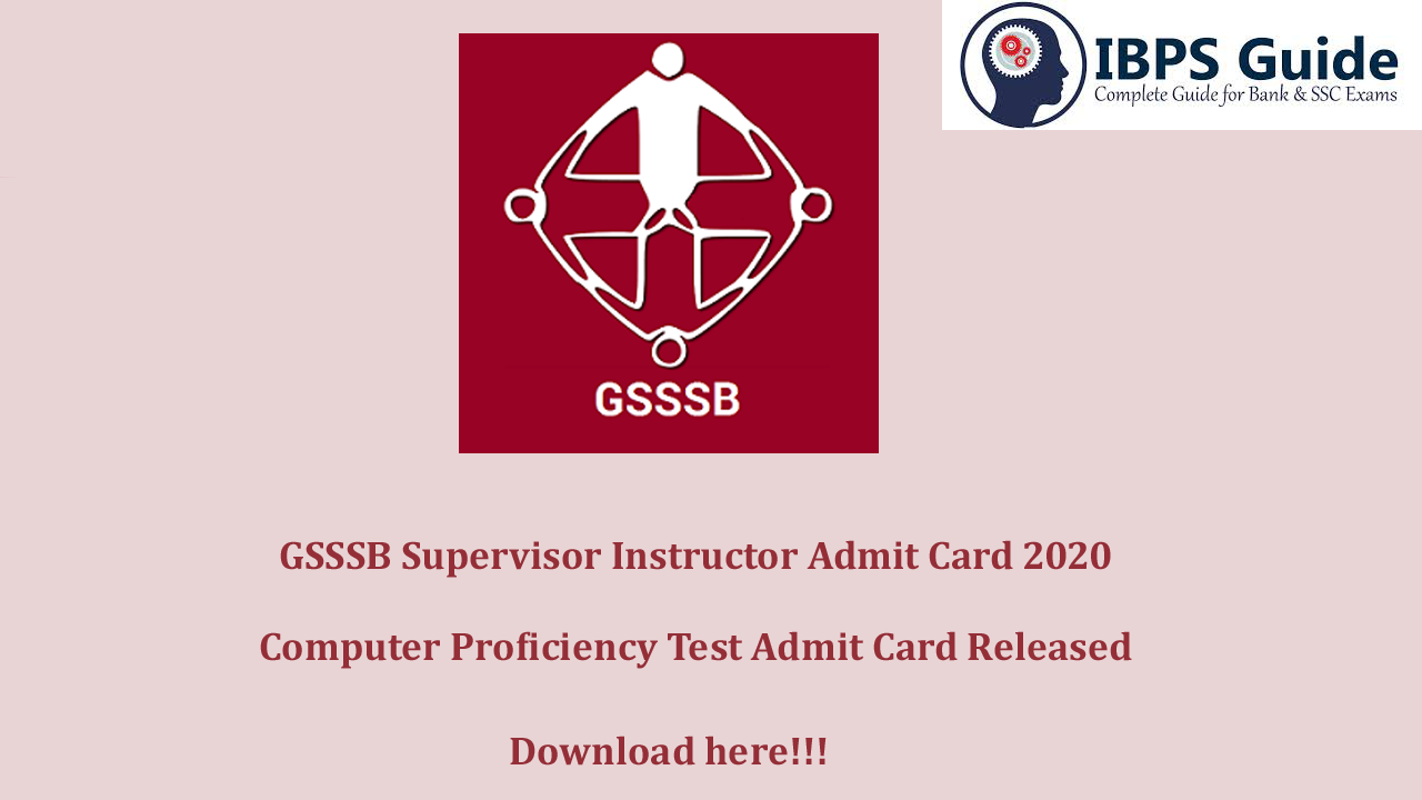 GSSSB Supervisor Instructor Result 2020 | Revised Final Selection List