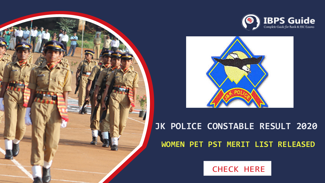 JK Police Constable Result 2020 | Constable Female PET PST Merit List
