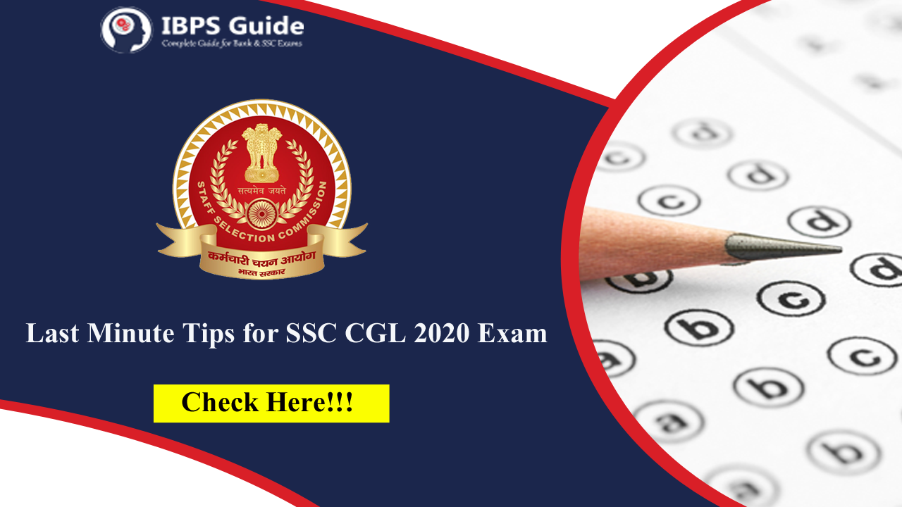Last Minute Tips For SSC CGL Exam 2020 | Check Tips For Tier I exam