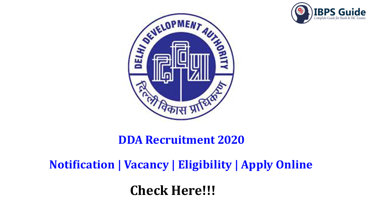 DDA Recruitment 2020 | 629 Vacancies Date extended