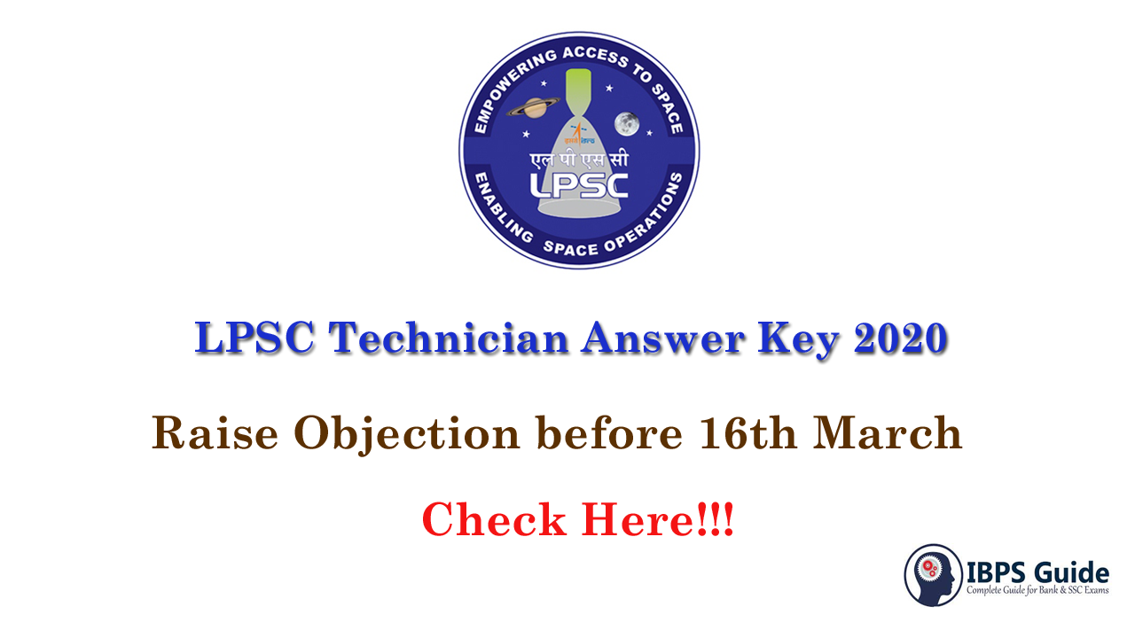 LPSC Technician Answer Key 2020 Released | Download Here