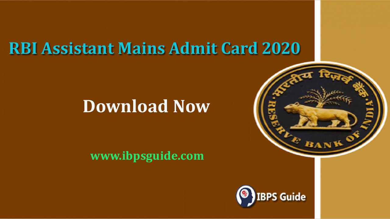 RBI Assistant Mains Admit Card 2020 Out | Download the Call Letter