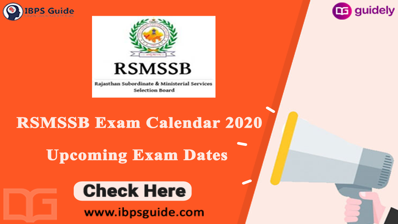 RSMSSB Exam Calendar 2020: Upcoming RSMSSB Exam Dates 2020-21