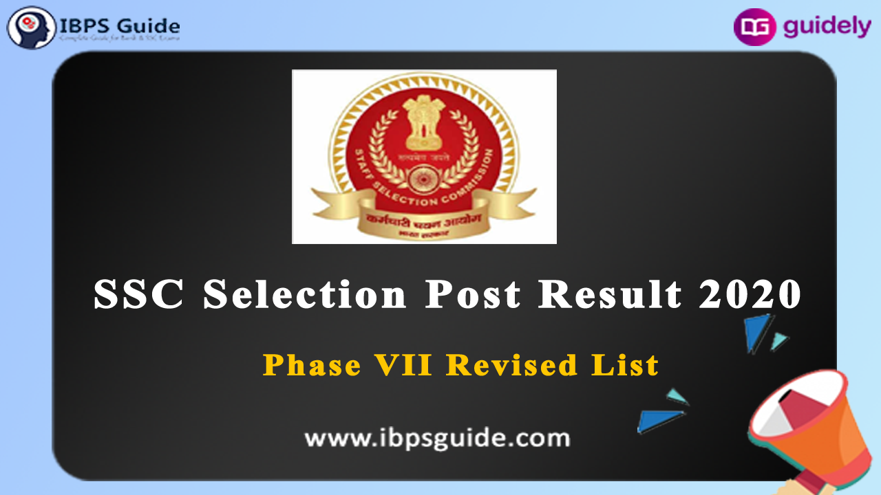 SSC Selection Post Phase VII Revised Result 2020 | Check Here