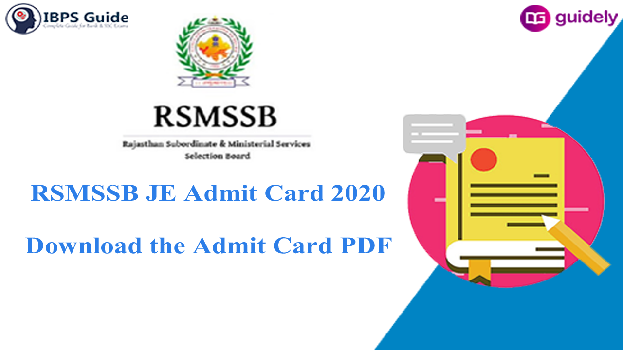 RSMSSB JE Admit Card 2020: Download the Hall Ticket PDF Here