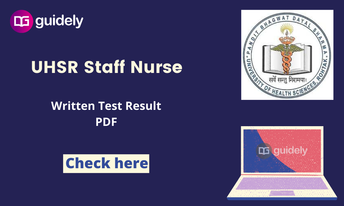 UHSR Staff Nurse Result 2020 | Download Staff Nurse Result PDF