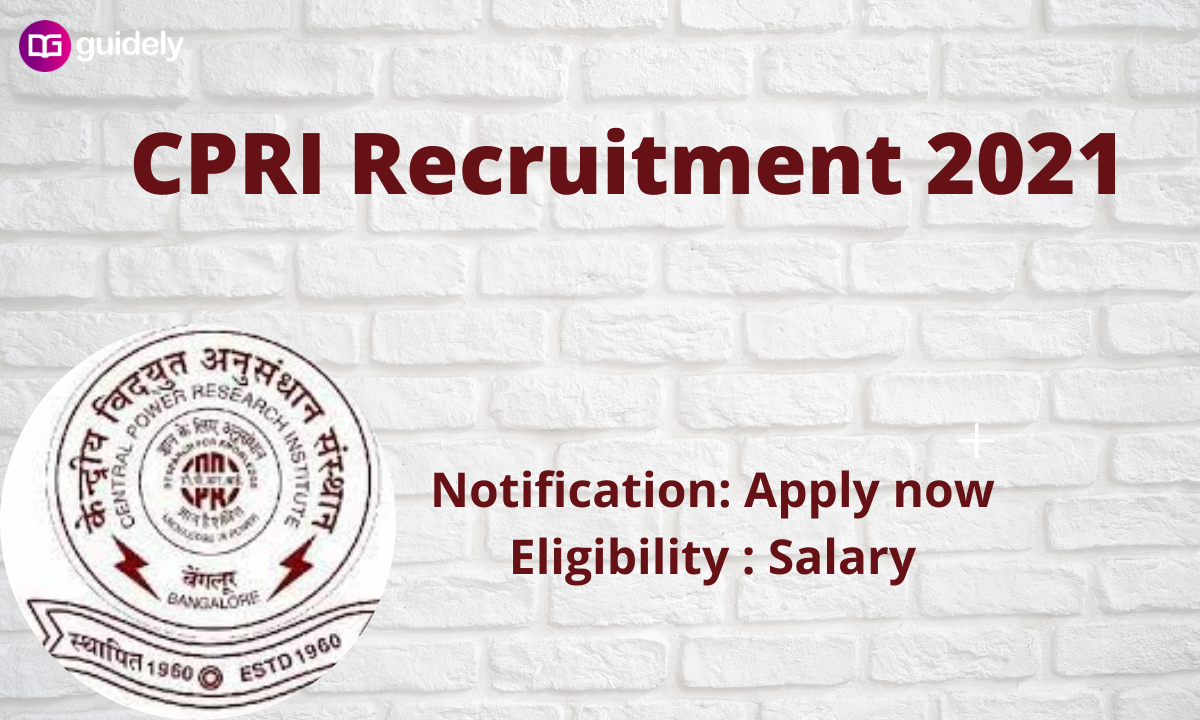 CPRI Recruitment 2021: Check Notification and Apply Online Link Here