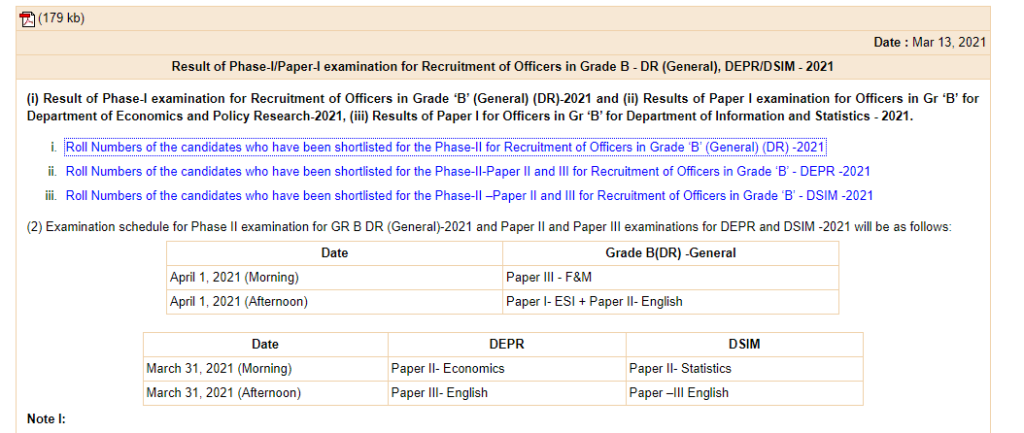 RBI Grade B Phase 2 Exam Date 2021: Check the Exam Schedule