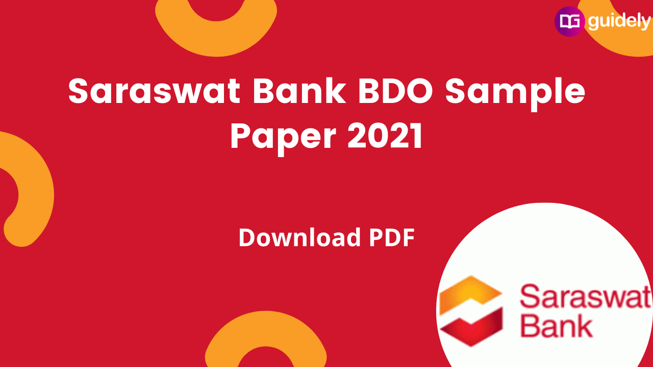Saraswat Bank BDO Sample Paper 2021: Download Here