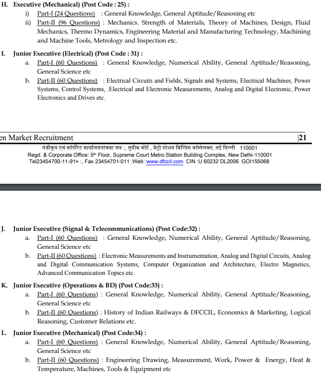 DFCCIL Syllabus 2021: Updated, Download Detailed PDF Here