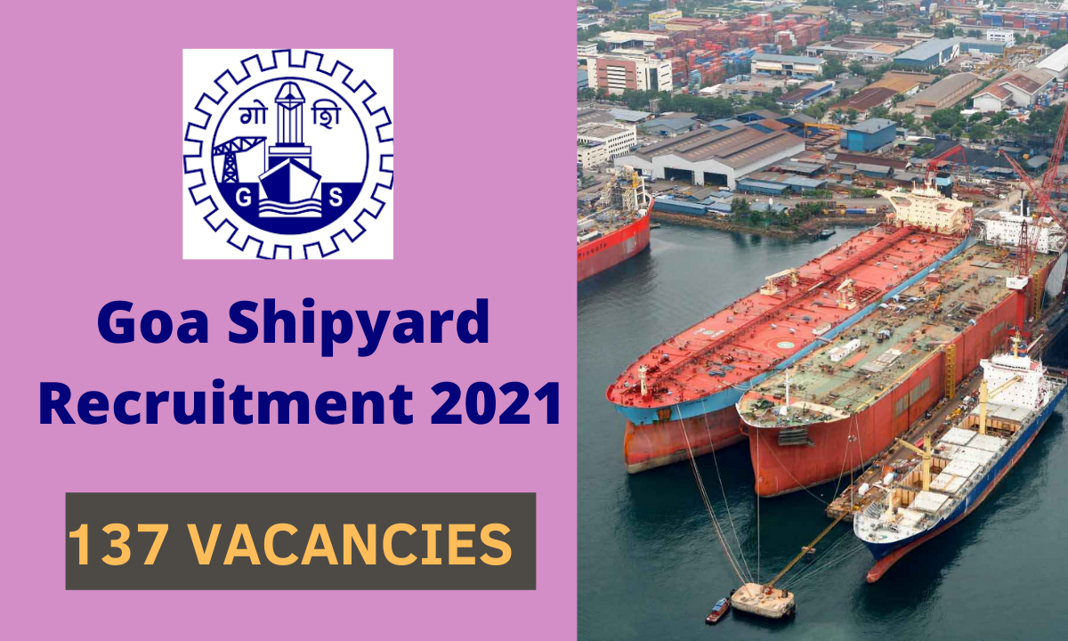 Goa Shipyard Recruitment 2021: 137 Vacancies, Apply Online